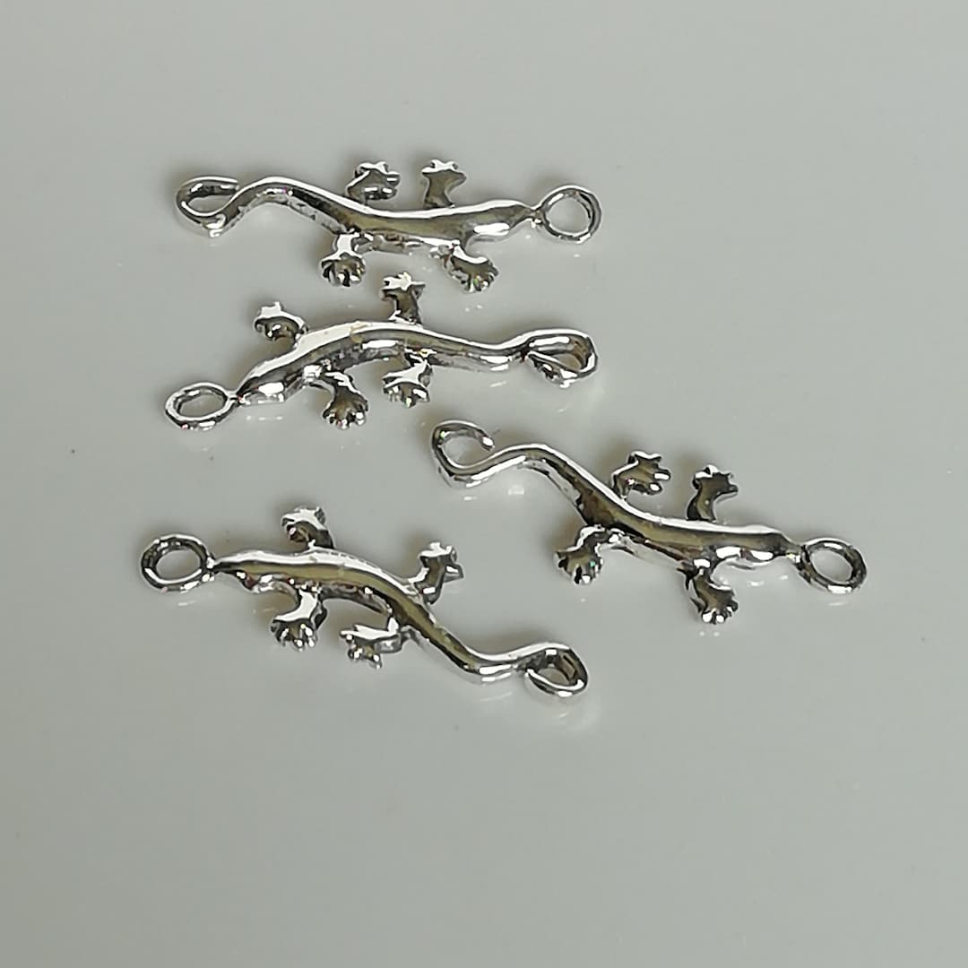 Sterling Silver Gecko Connector Silver Lizard Neck Connector - Etsy UK