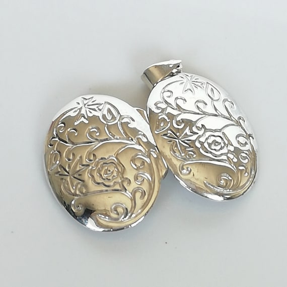 Silver Neck Locket Victorian Locket Photo Pendant Gift | Etsy