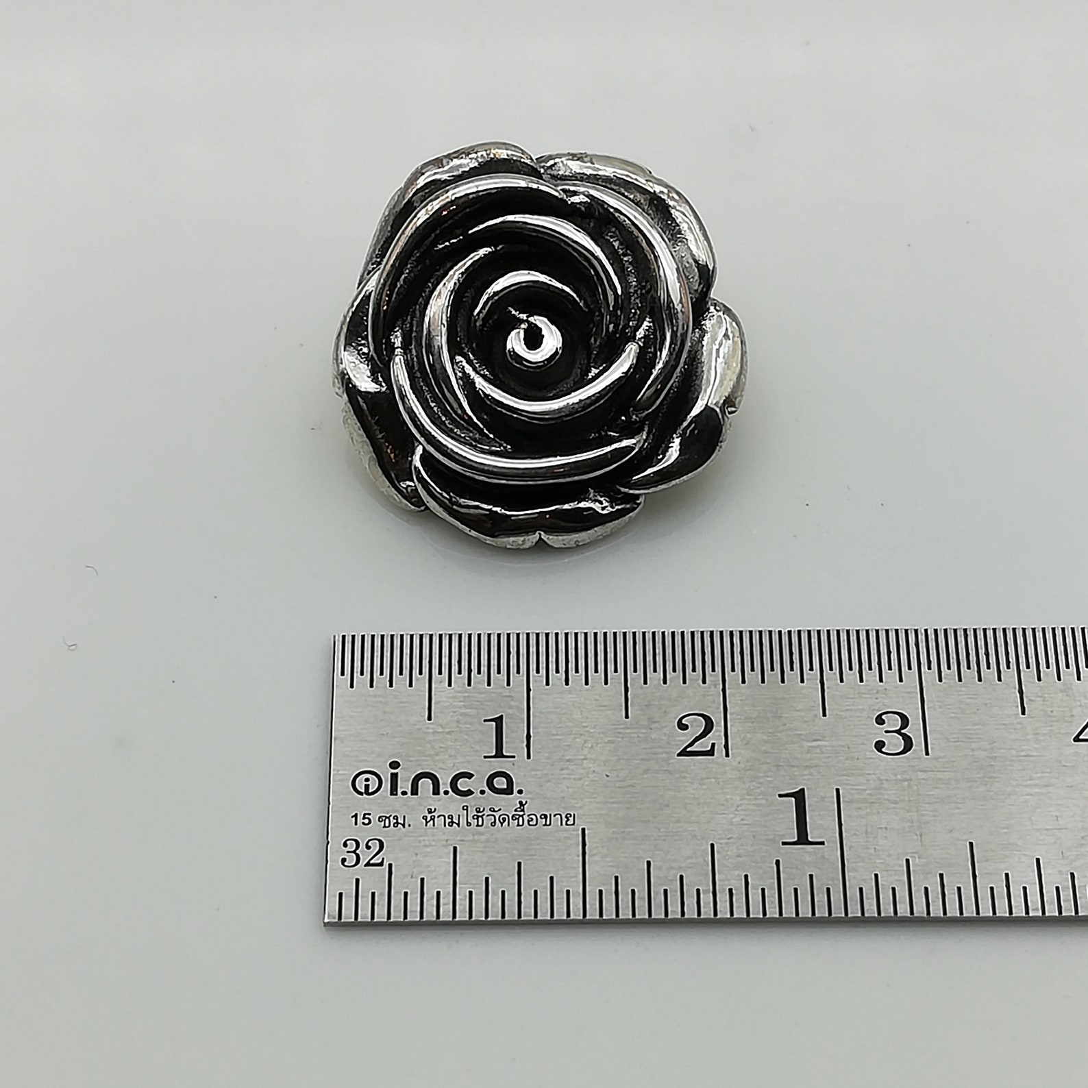 Silver Rose Pendant - Rose Necklace - Flower Charm - Silver Charm ...