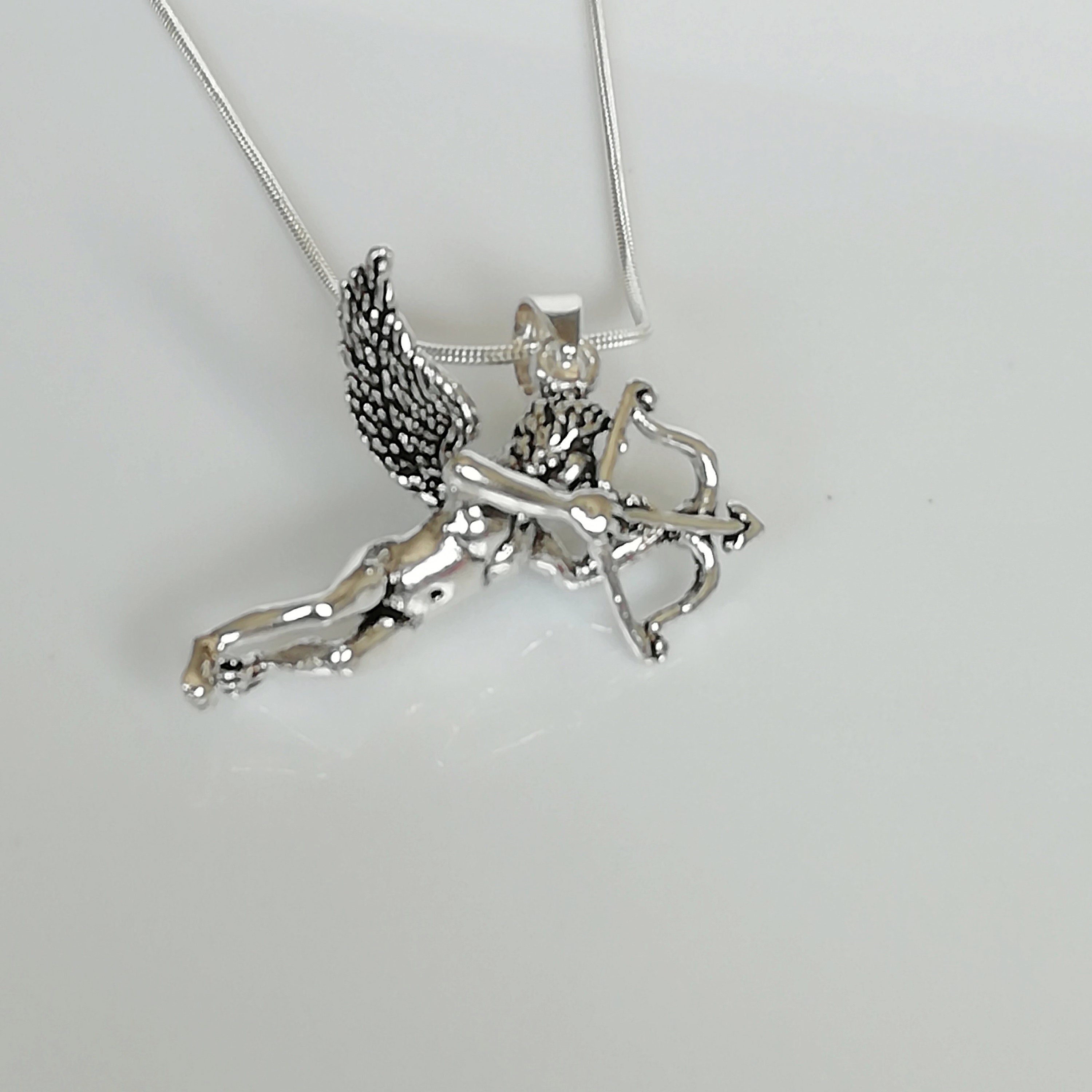 Cupid Charm Love Necklace Valentines Pendant Silver | Etsy