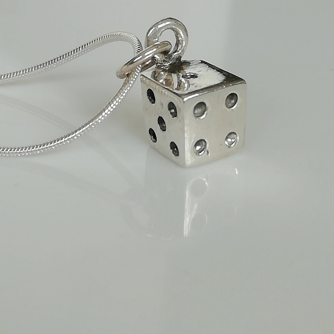 Sterling Silver Dice Charm - Dice Pendant - Bohemian Pendant - Game ...