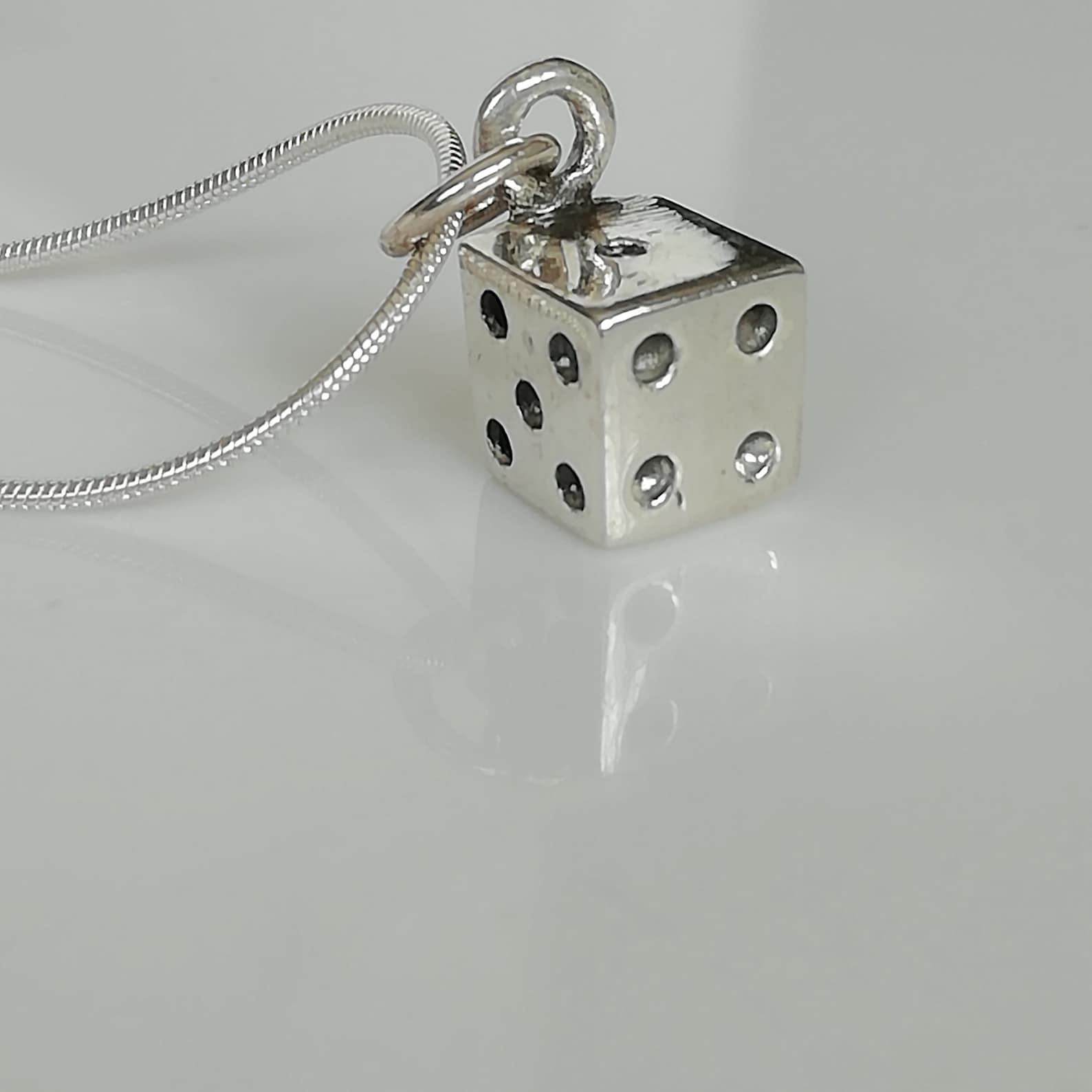 Sterling Silver Dice Charm - Dice Pendant - Bohemian Pendant - Game ...
