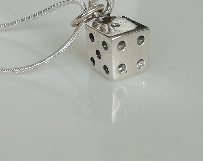 Sterling Silver Dice Charm - Dice Pendant - Bohemian Pendant - Game ...