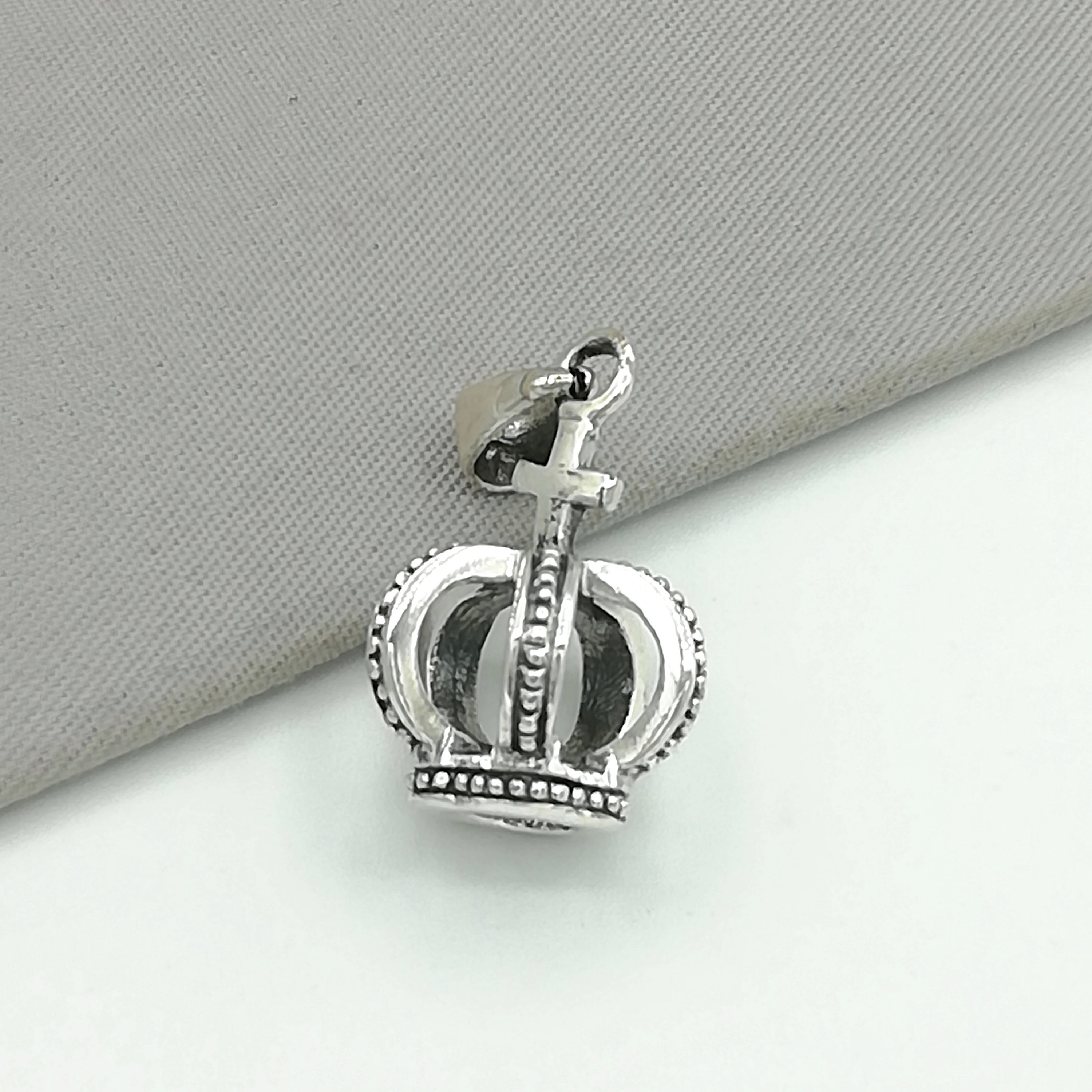 Silver Crown Charm - Crown Necklace - Kings Crown - Monarch Pendant ...