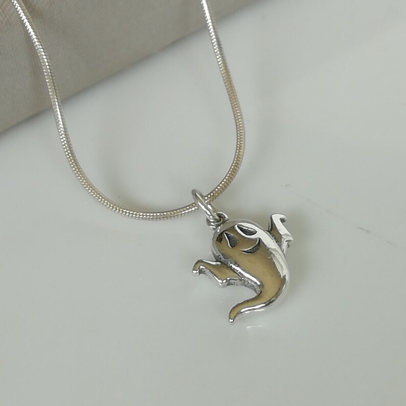 Tiny Silver Ghost Pendant Ghost Necklace Friendly Ghost | Etsy