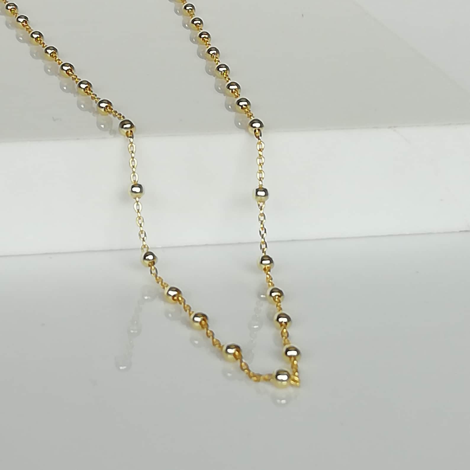 Gold Ball Chain - Simple Gold Chain - Wedding Necklace - Pretty Neck ...