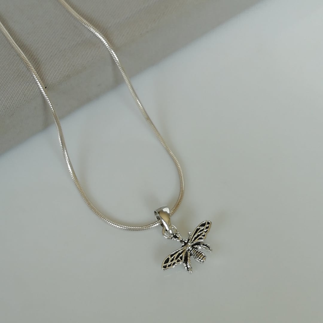 Sterling Silver Wasp Charm - Wasp Pendant - Cute Wasp Charm - Silver ...