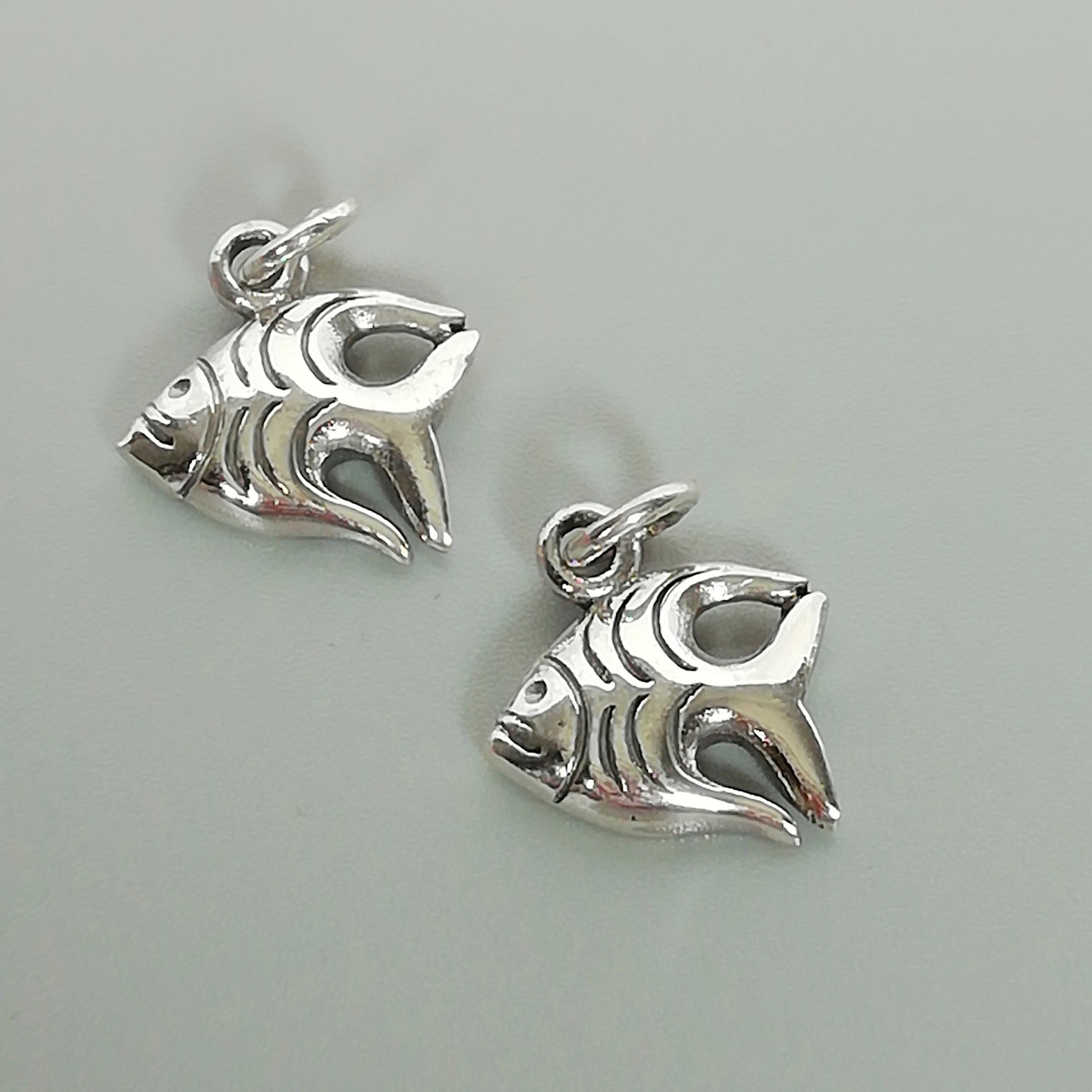 Fish Charm Tiny Fish Necklace Sterling Silver Pendant Bohemian 925 ...