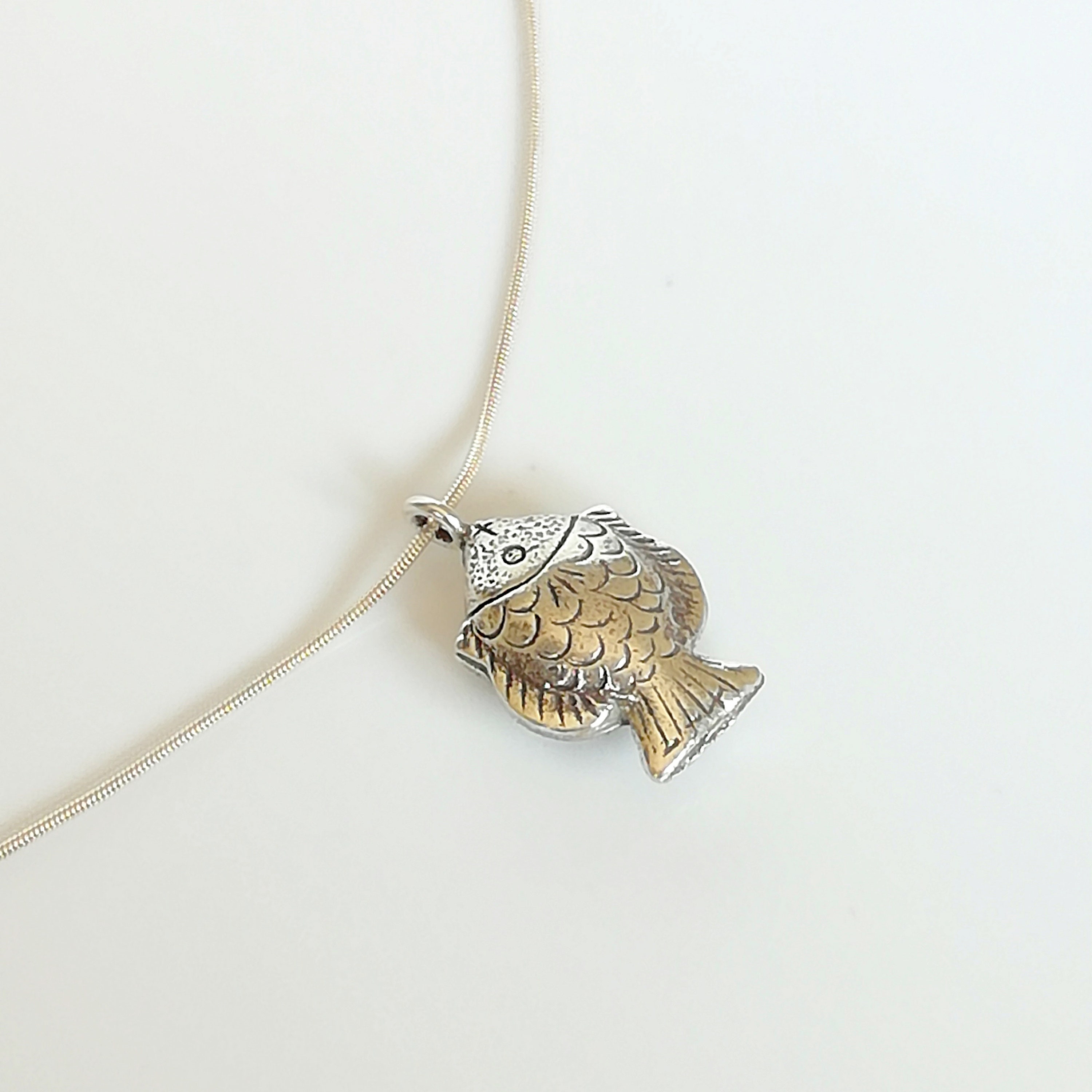 Silber Fisch Charm Fisch Halskette Boho Halskette Silber | Etsy