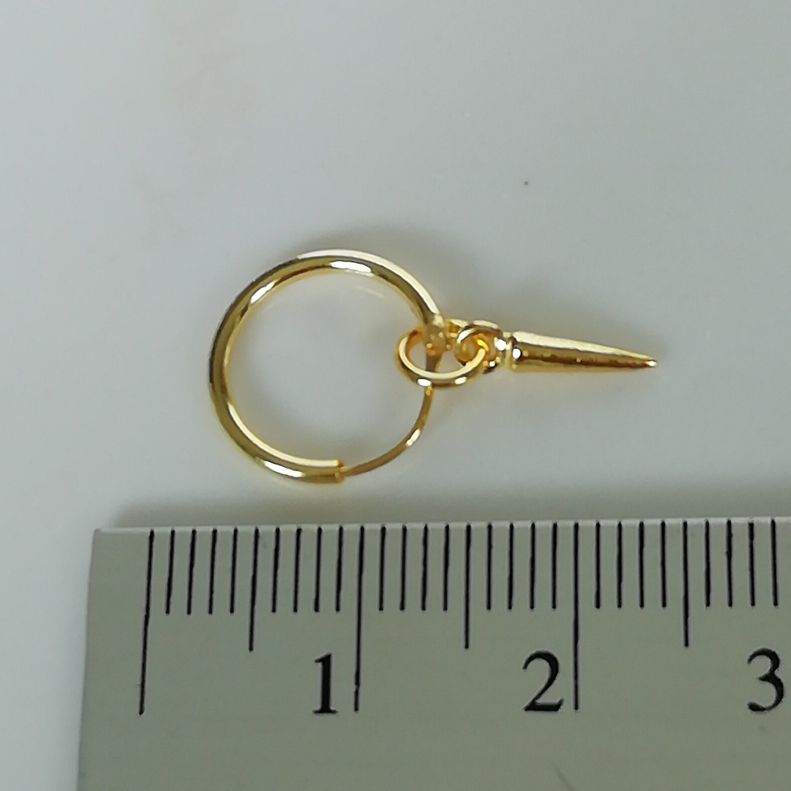 Gold Spike Charm Hoops Gold Plated Hoops Minimalist Hoops - Etsy