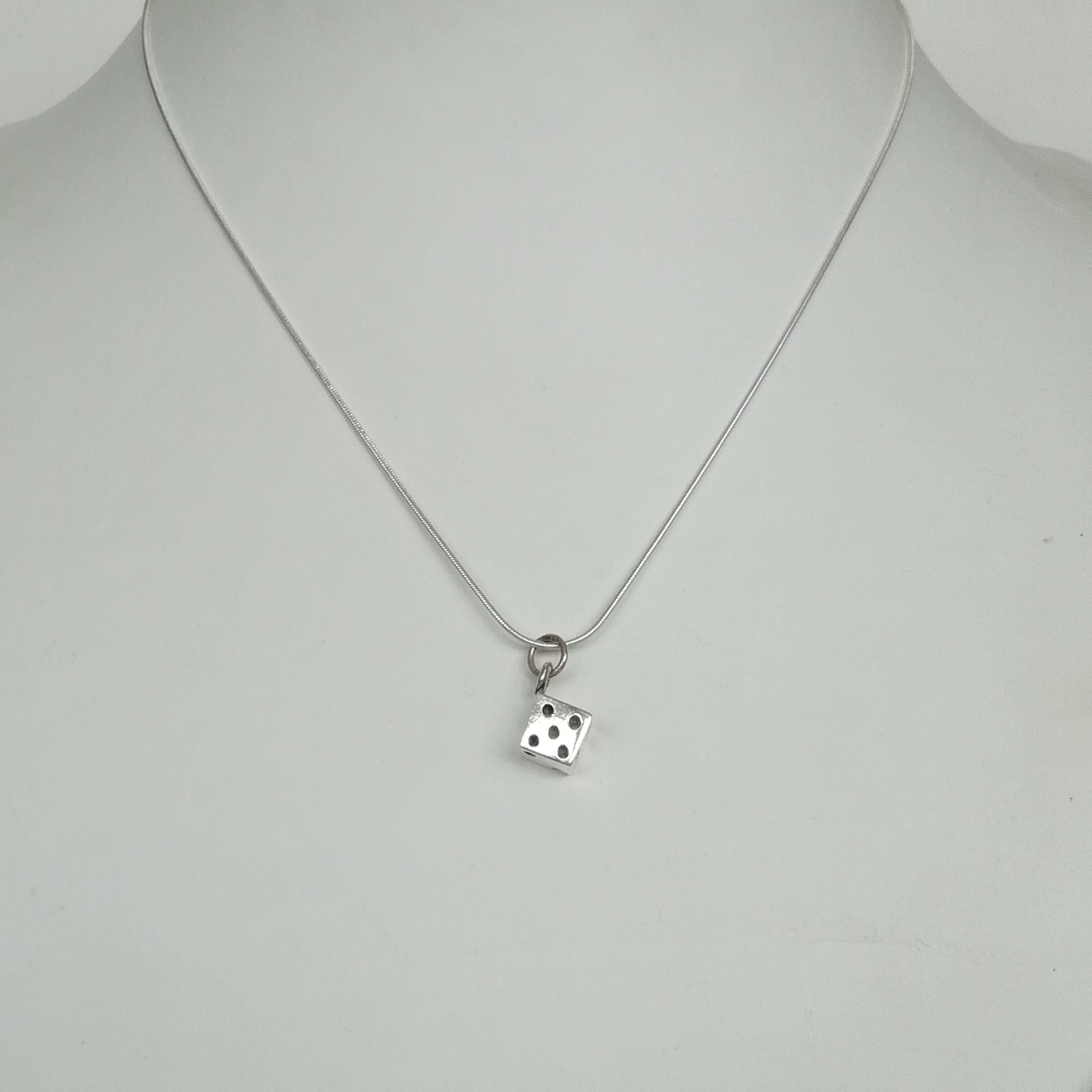 Sterling silver dice charm Dice pendant Bohemian pendant | Etsy