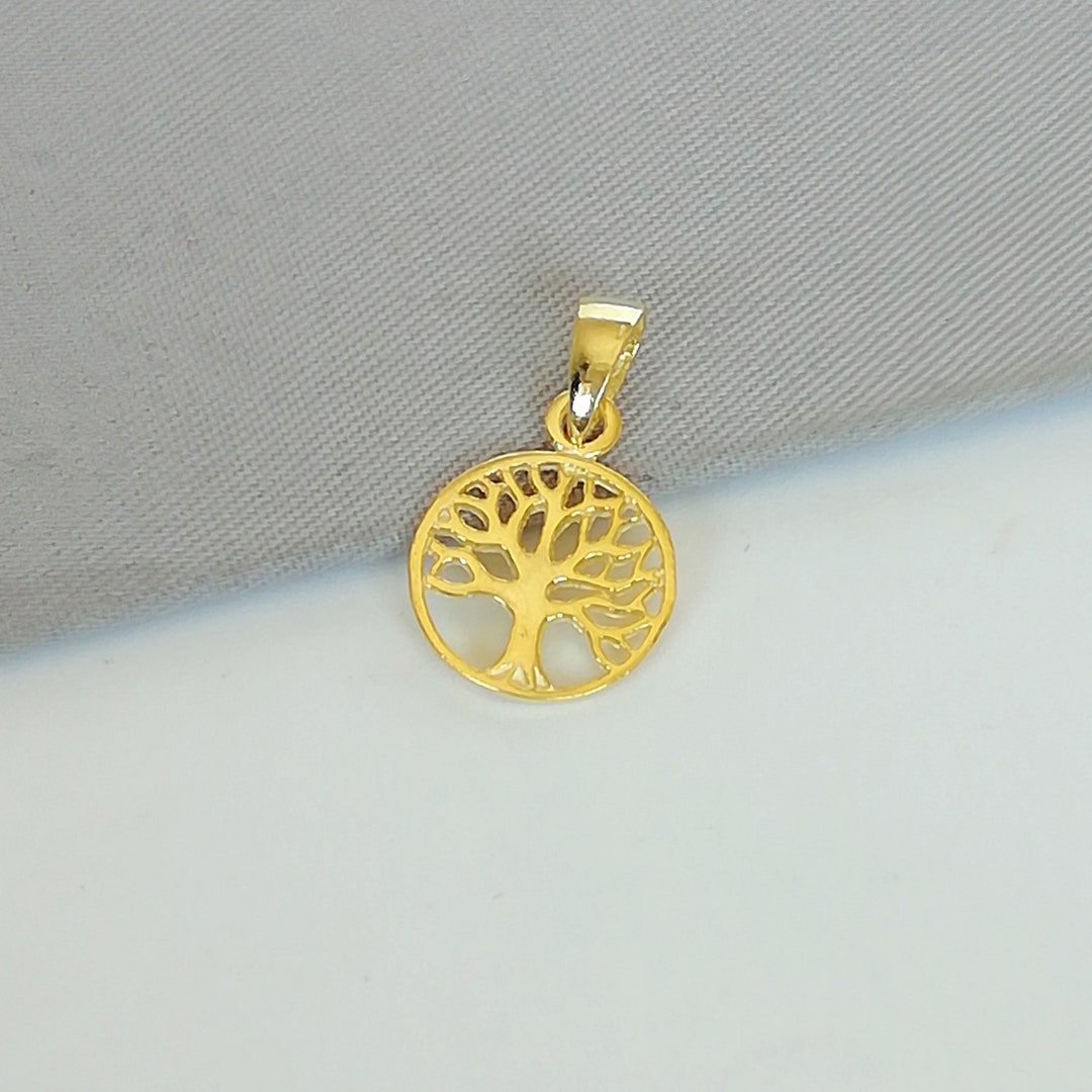 Gold Tree Charm - Tree of Life Pendant - Tiny Silver Charm - Wanderlust ...