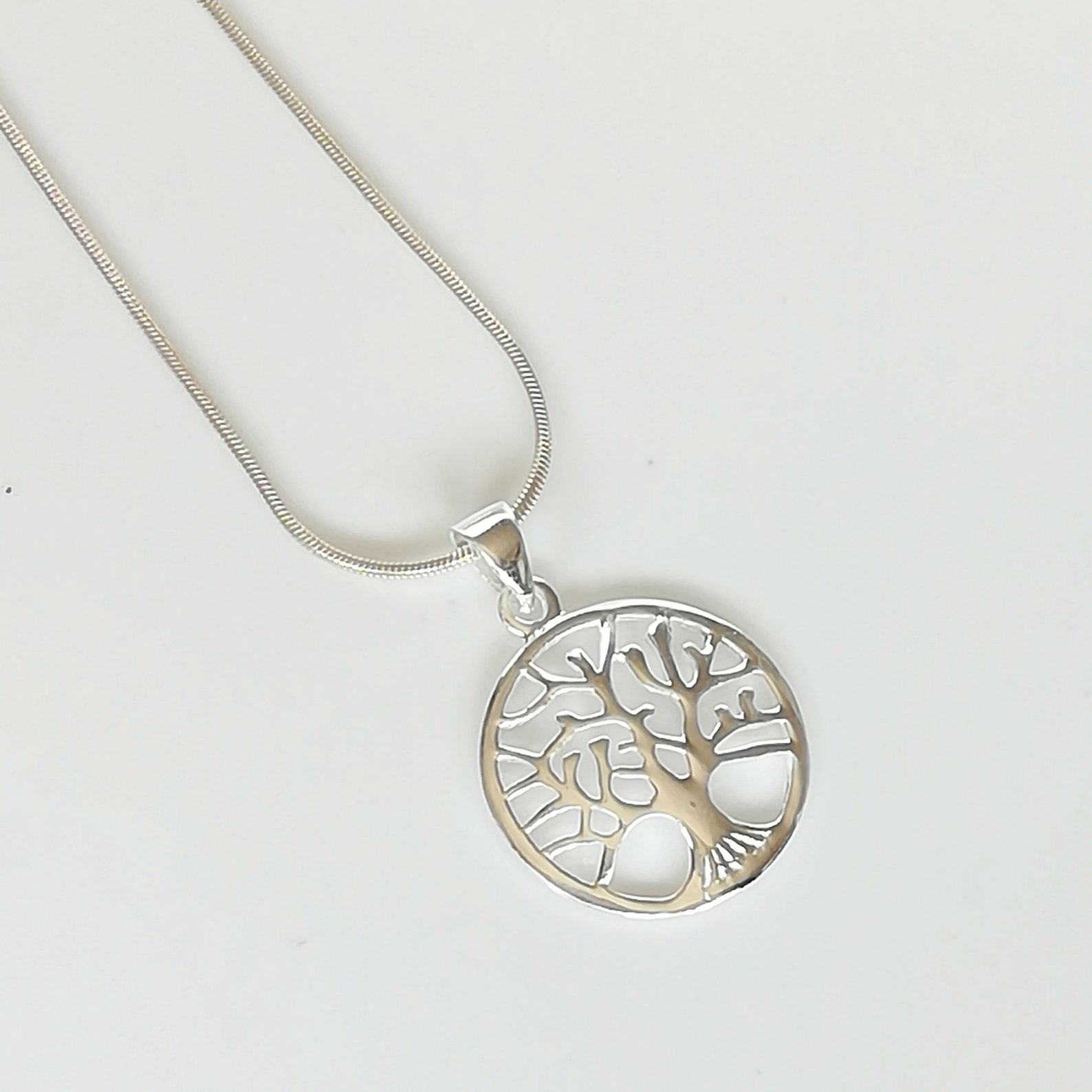 Tree of Life Silver Necklace silver Tree Charm Bohemian | Etsy