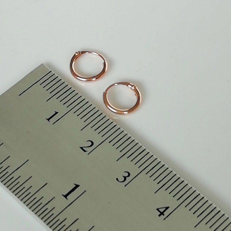 Tiny Gold Hoops - 8mm Hoops - Cz Minimalist Hoops - Rose Pink Hoops ...