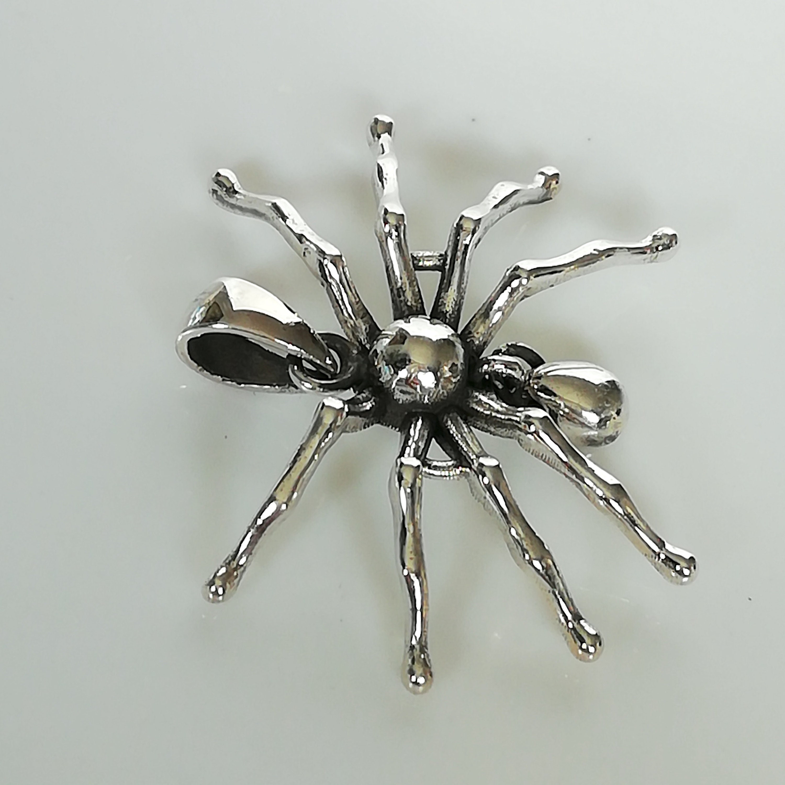 Spider pendant Sterling silver spider charm Spider charm | Etsy
