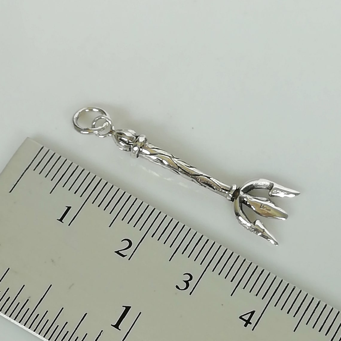 Silver Trident Charm Trident Pendant Trishul Charm | Etsy