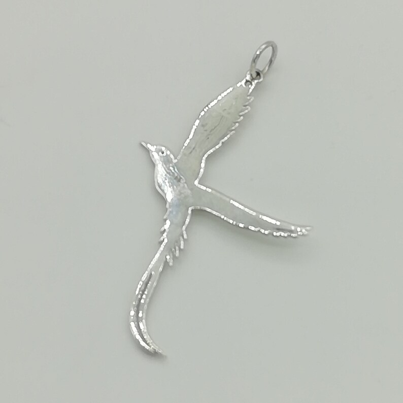 Soaring Bird Charm Silver Seagull Seagull Necklace | Etsy