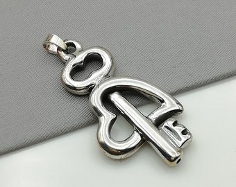 Heart Key Pendant - Etsy