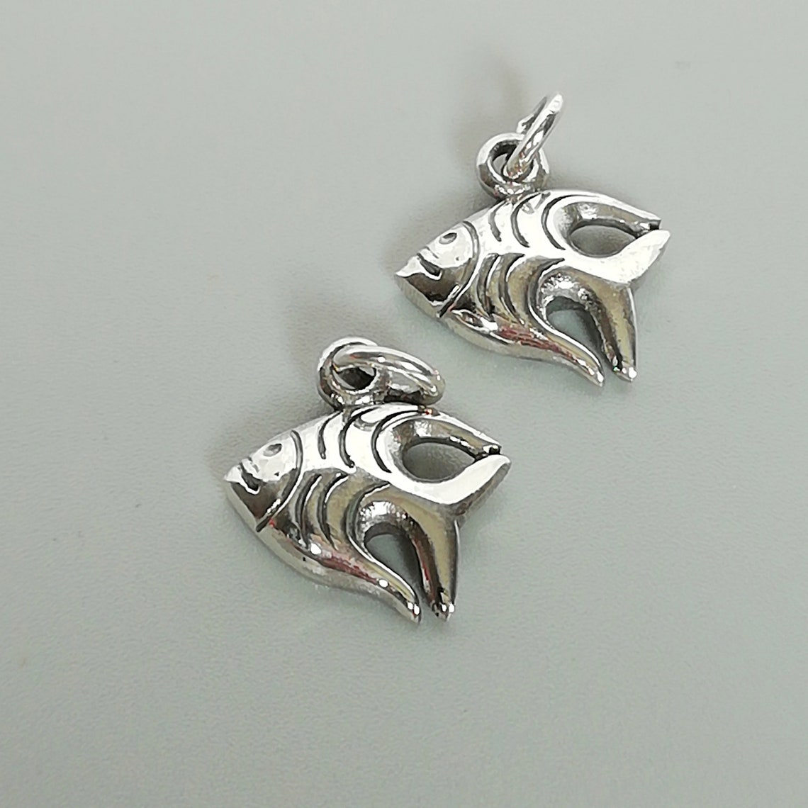 Fish charm Tiny fish necklace Sterling silver pendant | Etsy
