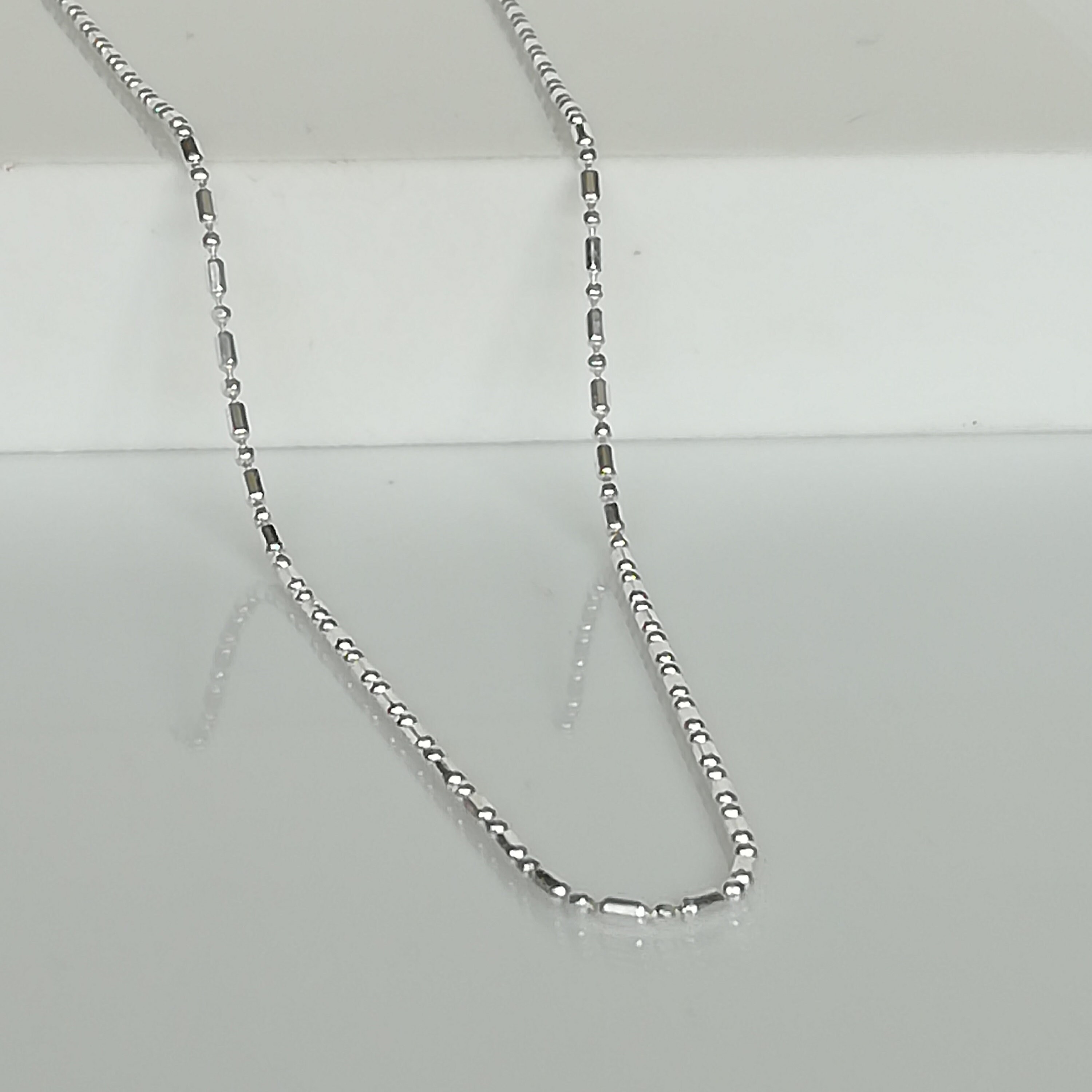 Sterling Silver Chain - Simple Silver Chain - Long and Round Beads ...