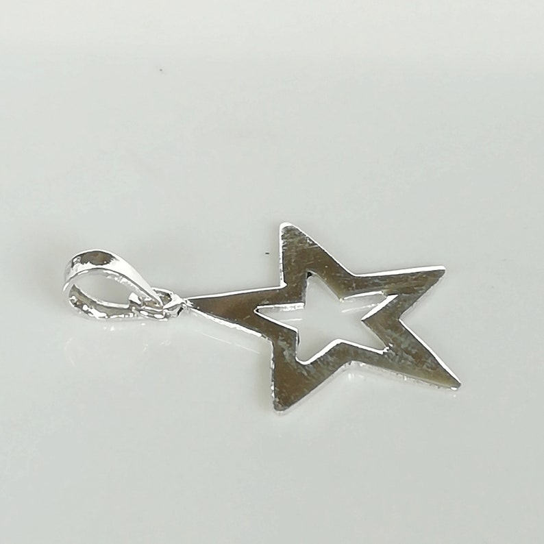Star Neck Charm - Sterling Silver Charm - Celestial Neck Charm - Silver ...