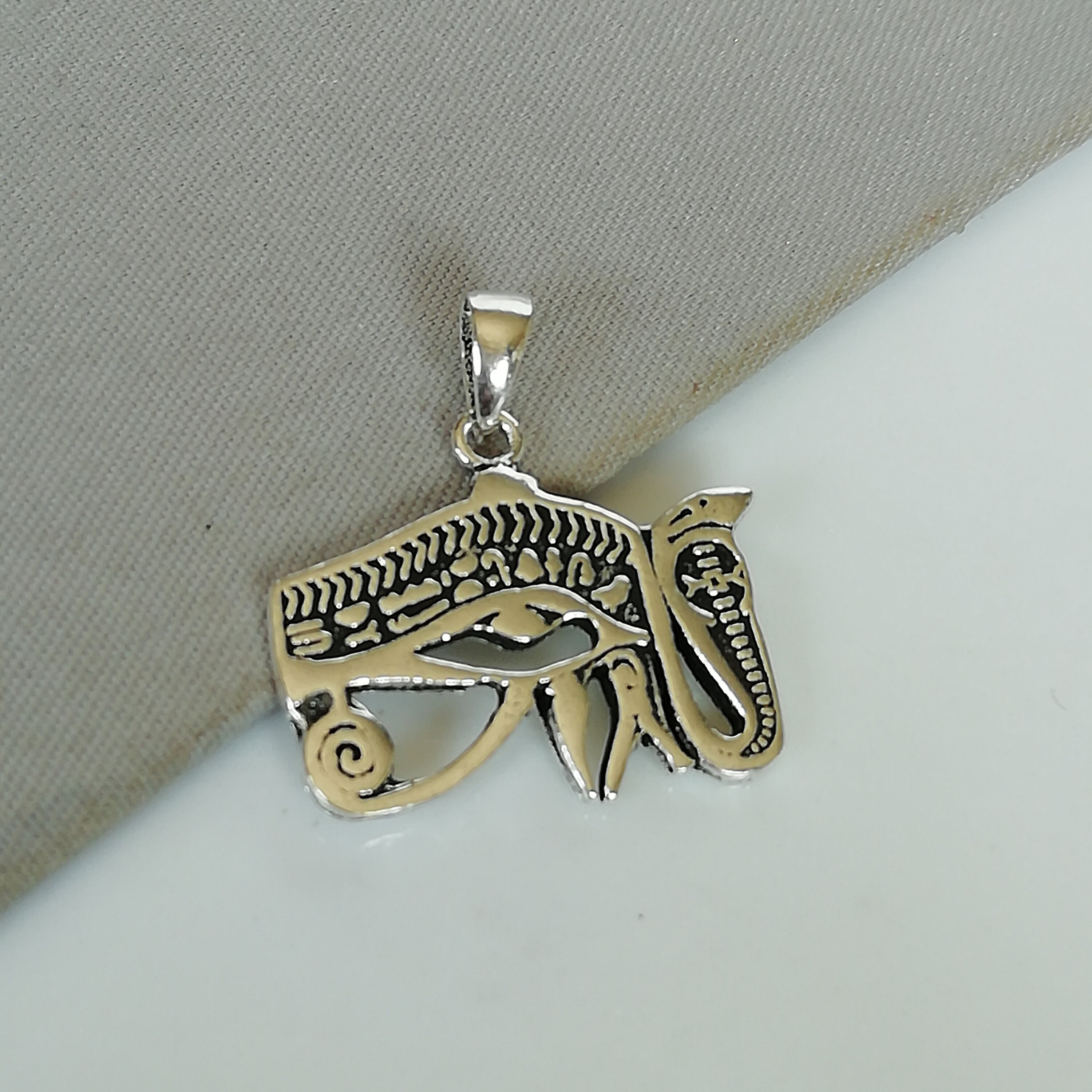 Sterling silver eye of Ra pendant Eye of Horus neck charm | Etsy