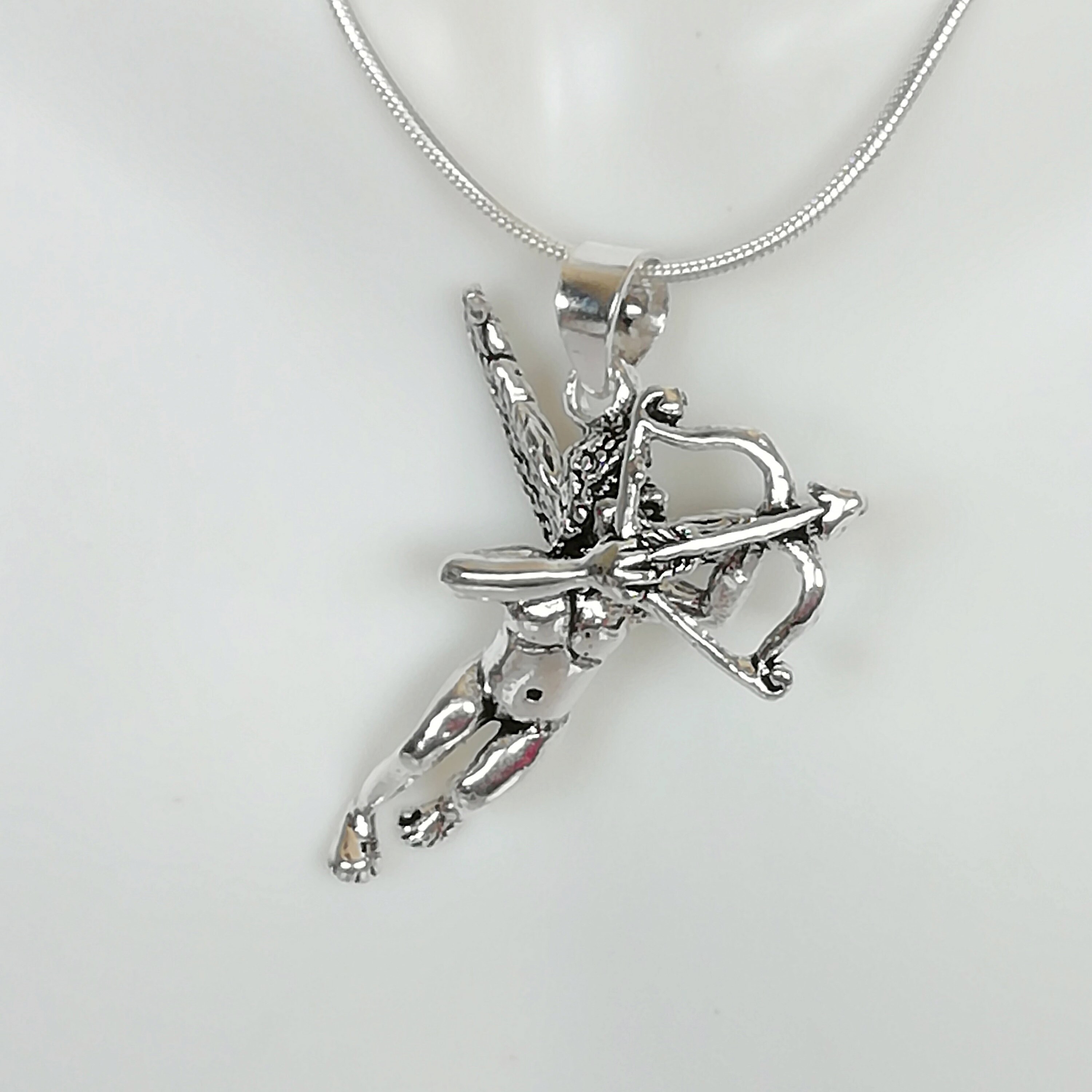 Cupid Charm Love Necklace Valentines Pendant Silver | Etsy