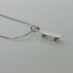 Sterling Silver Skateboard Charm - Fun Bohemian Pendant - 925 Silver ...