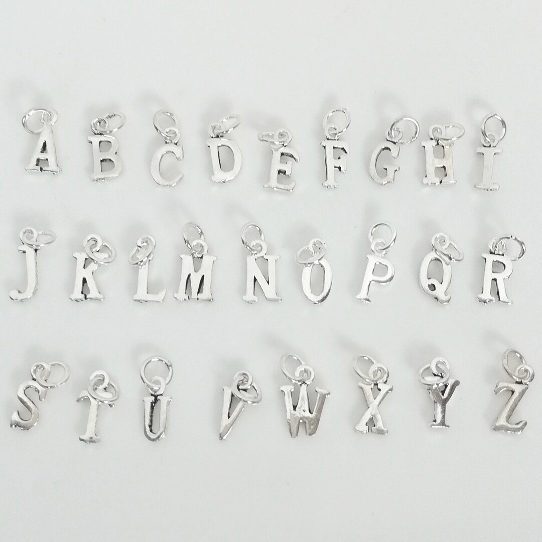 Alphabets Charm - Silver Letters Charm - Personalized Charms - Dainty ...