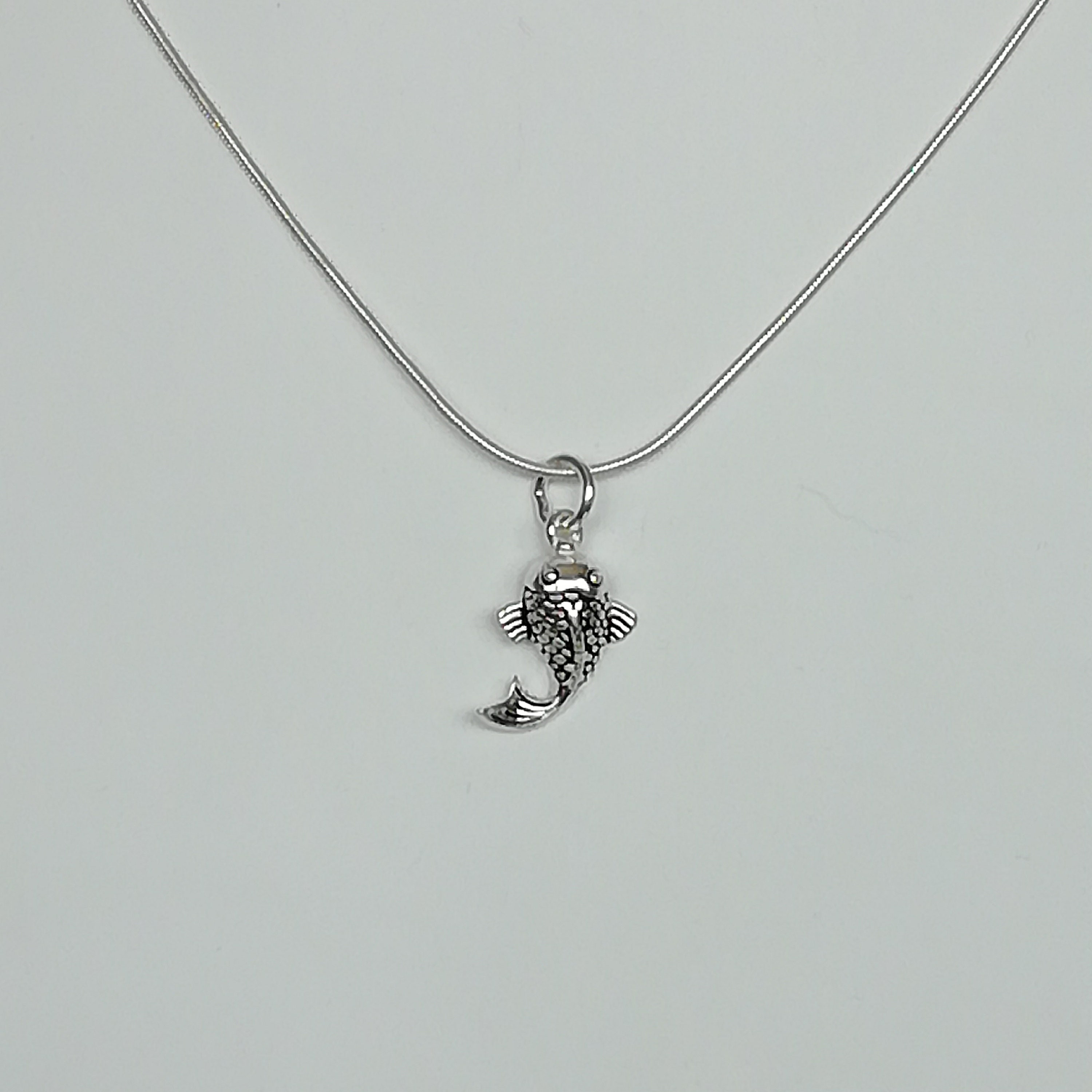 Koi Fish Necklace Silver Fish Pendant Koi Fish Charm | Etsy