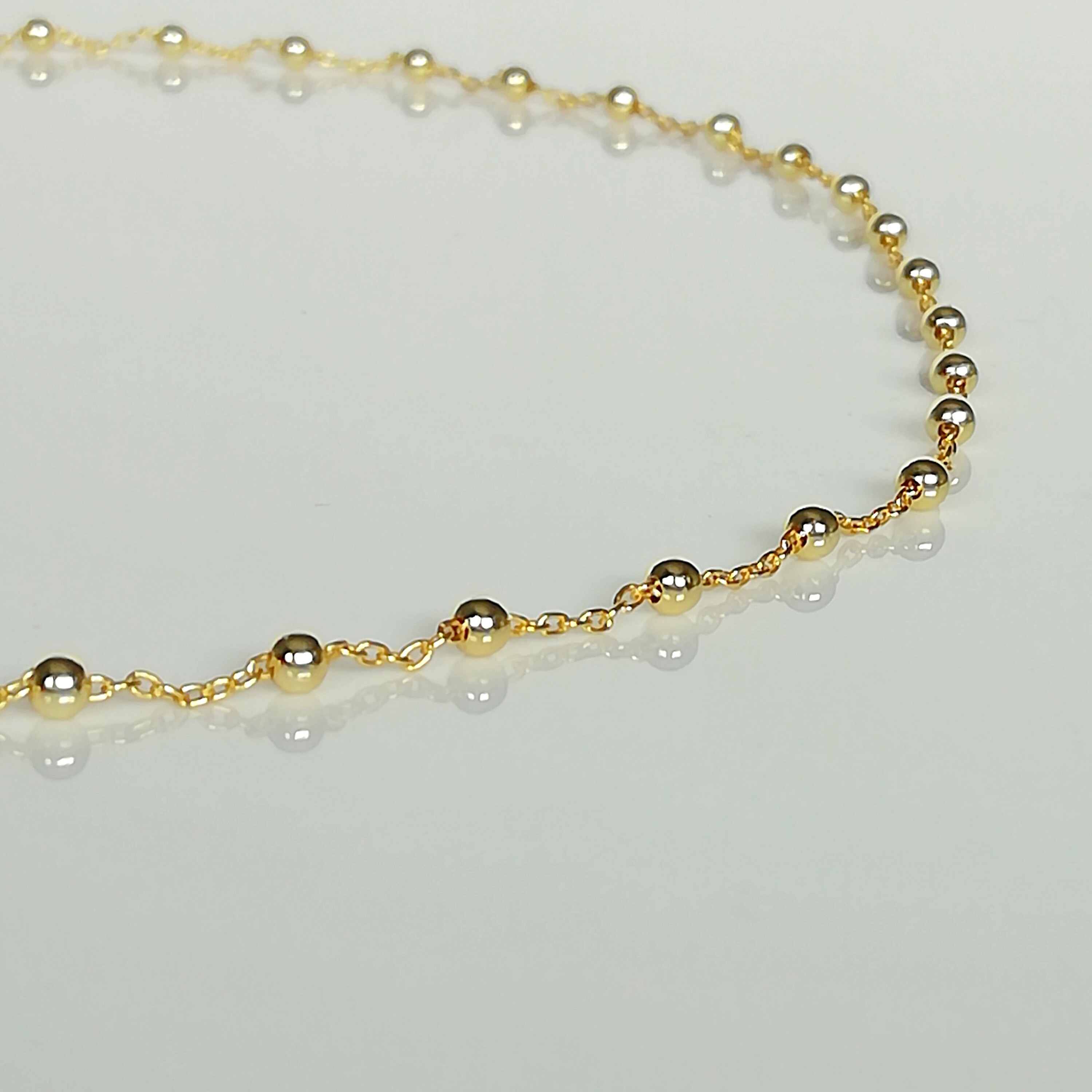 Gold Ball Chain Simple Gold Chain Wedding Necklace | Etsy