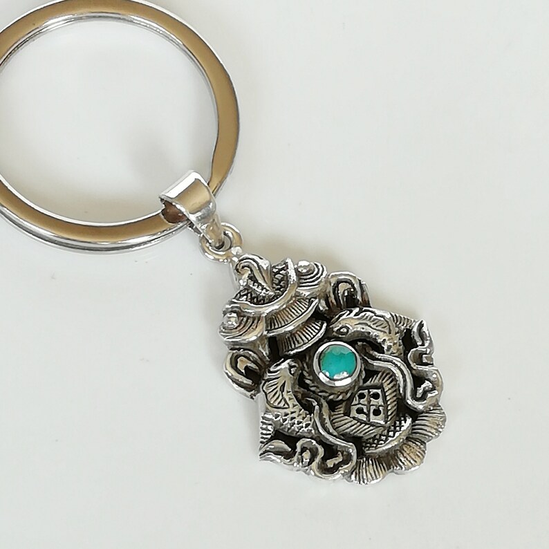 Tibetan Necklace - Vintage 925 Silver - Turquoise Charm - Fish Pendant ...