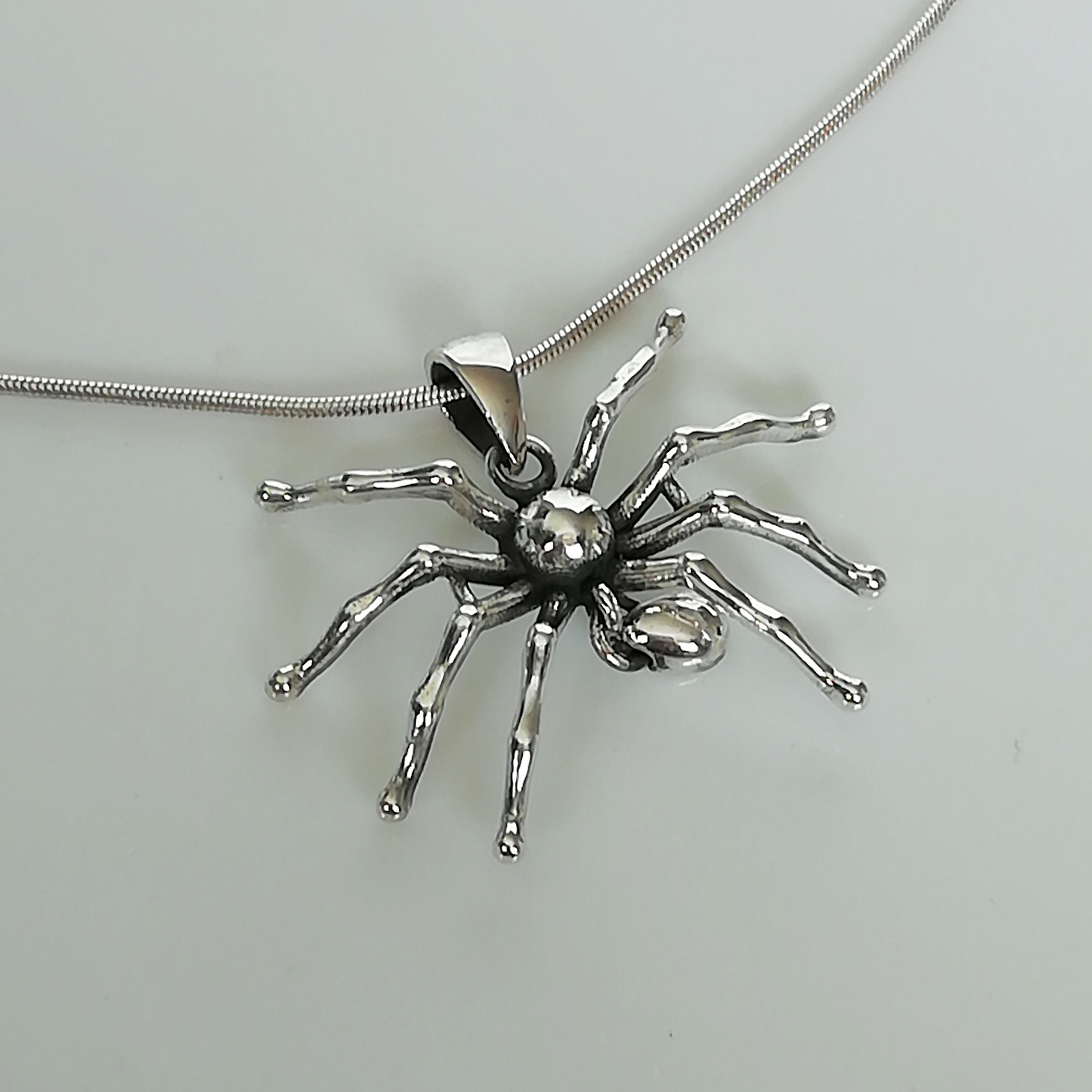 Spider pendant Sterling silver spider charm Spider charm | Etsy