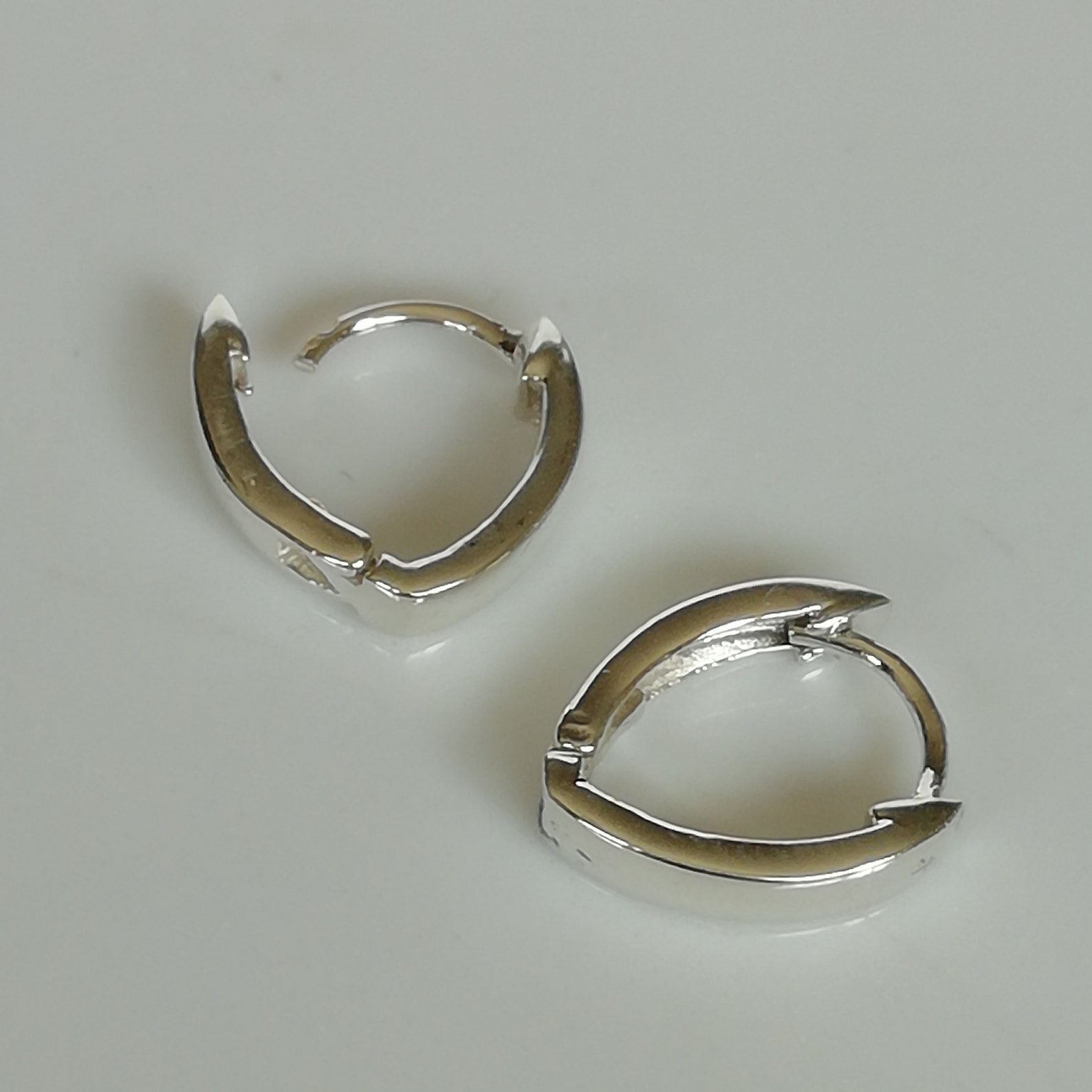 Triangle Hoops Sterling Silver Ear Hoops Minimalist Ear - Etsy