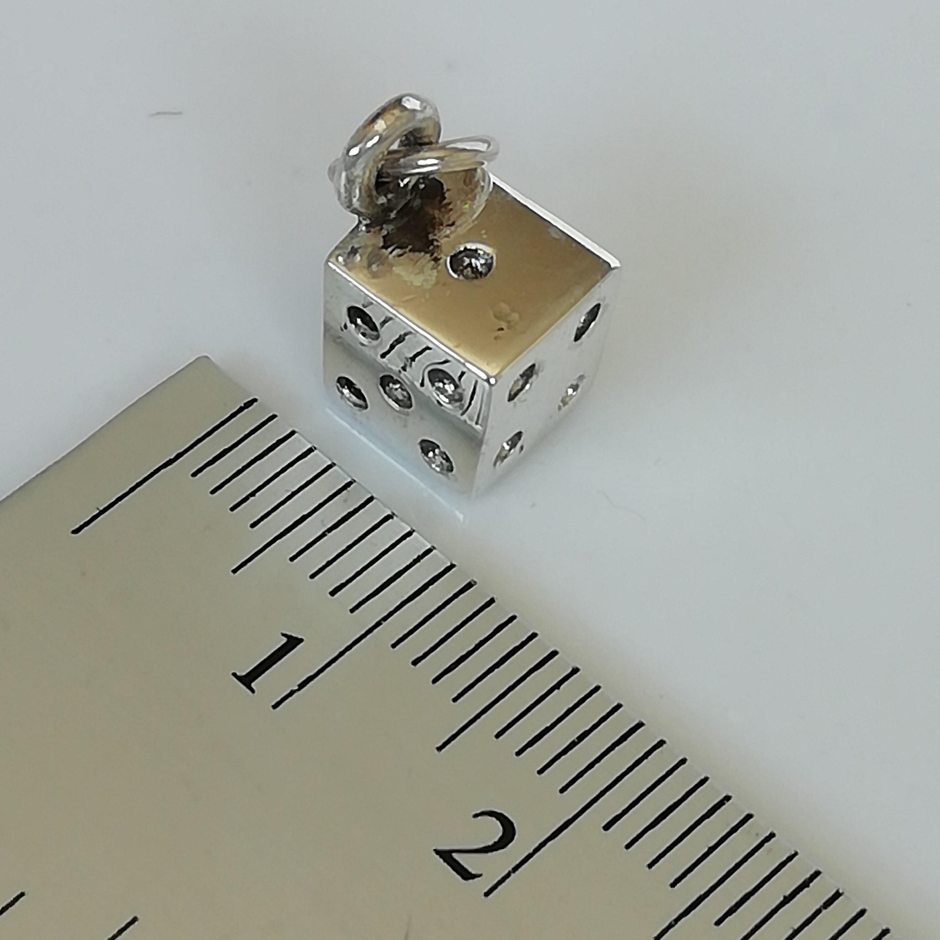 Sterling silver dice charm Dice pendant Bohemian pendant | Etsy