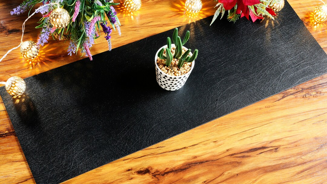 Luxury Classic Black Leatherboard Table Runner 70cm - Etsy