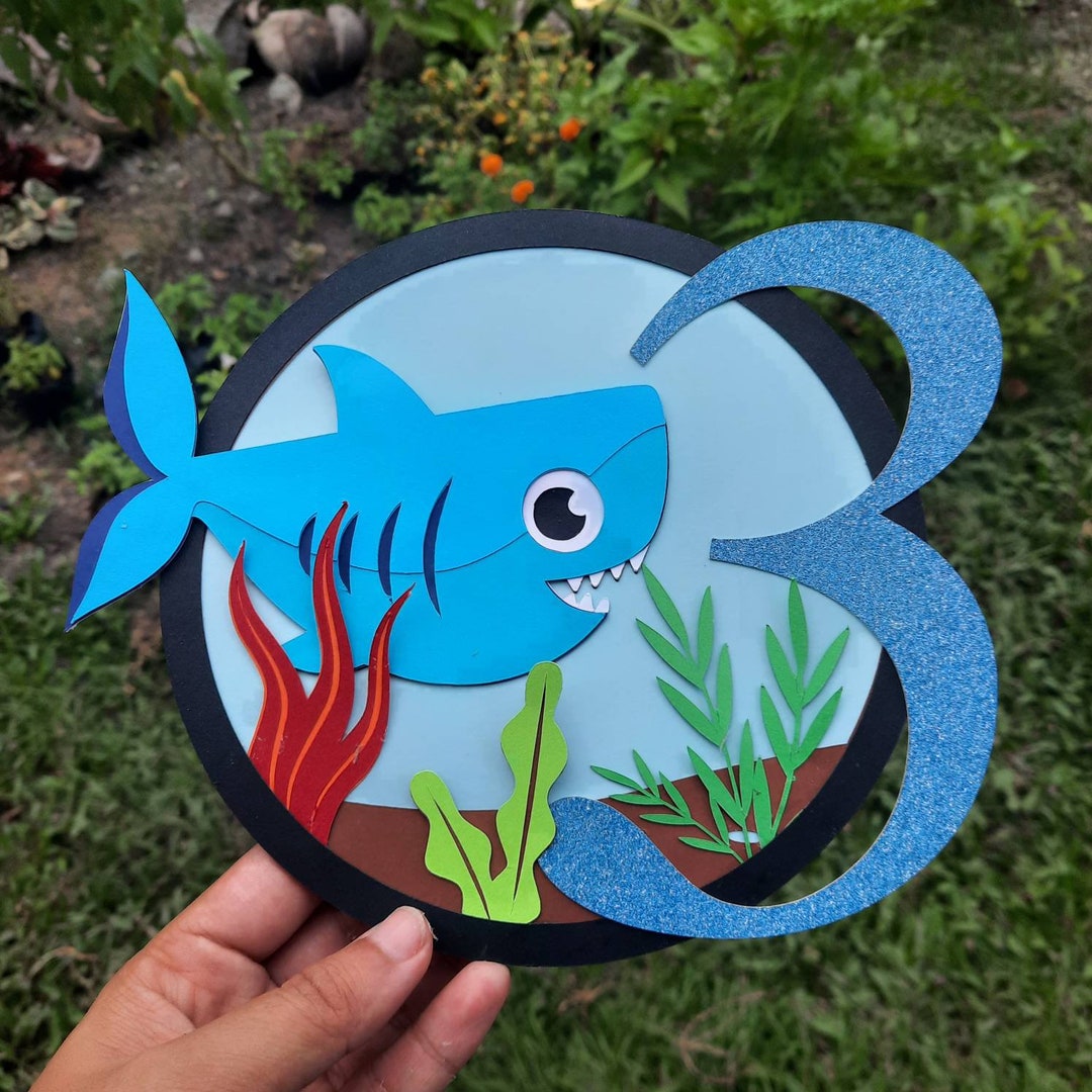 Baby Shark Layered Cake Topper Template: DIY Party Decoration - Etsy