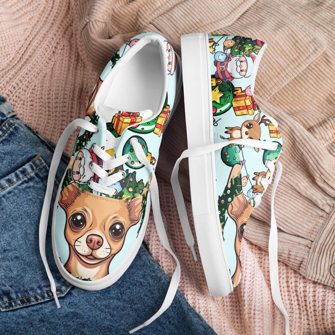 Chihuahua Custom Christmas Dog-themed Sneakers – Festive Holiday Shoes ...