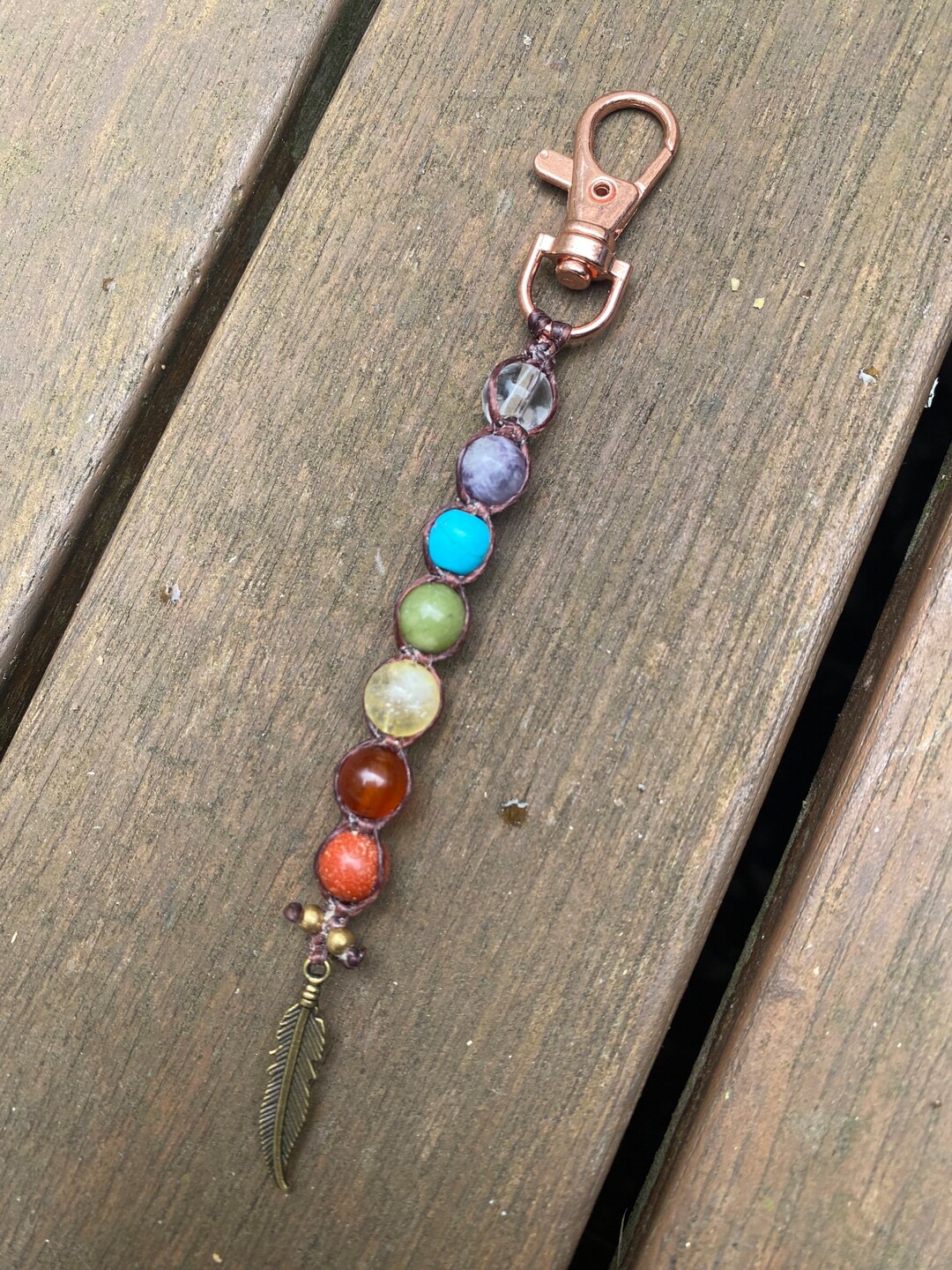 7 Chakra Macrame Keychain - Etsy