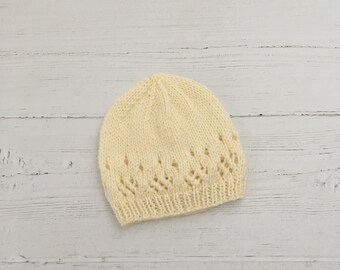 Angel Ian Hospital Hat, Knitted Newborn Baby Hat, Knit Baby Hat, Baby's ...