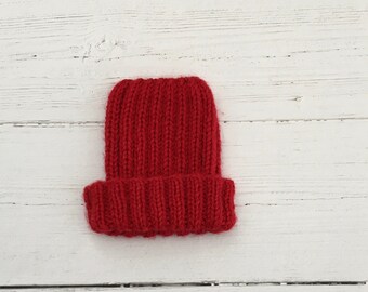 Hand Knitted Baby Ear Flap Hat in Dark Red Burgundy 17 Inch - Etsy UK