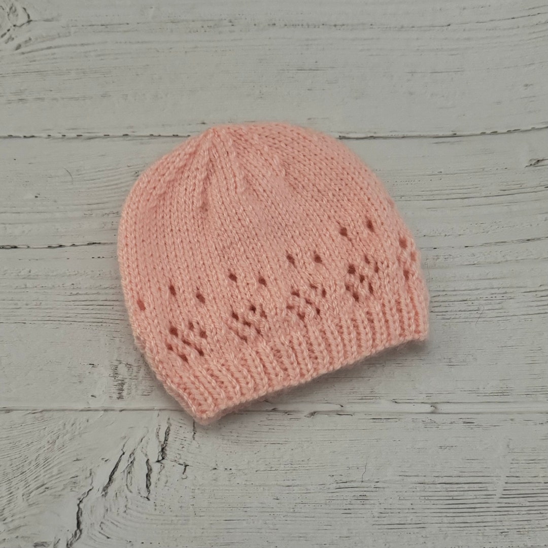 Light Pink Baby Hat, Newborn Hat, Baby Girl Gift, Baby Shower Gift ...