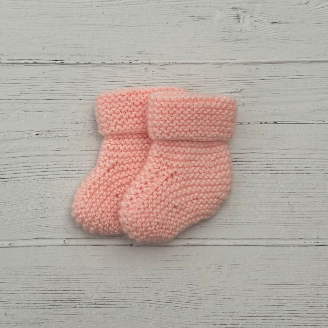 Ballet Pink Hand Knitted Baby Booties- Soft Shoes for Newborn - Etsy