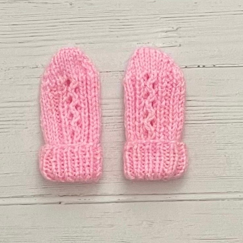 Pink Knitted Baby Hat and Mittens Set-newborn or 0-3 Months - Etsy