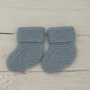 Light Blue Knitted Baby Booties, Newborn Essentials, New Baby Boy Gift ...