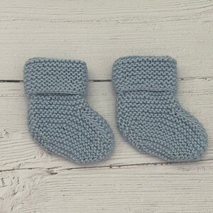 Light Blue Knitted Baby Booties, Newborn Essentials, New Baby Boy Gift ...