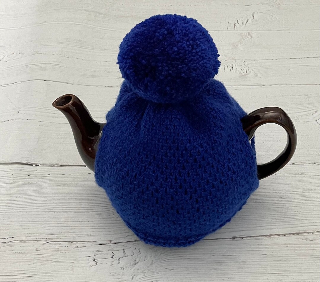 Vintage Inspired Royal Blue Tea Cosy-hand Knitted - Etsy