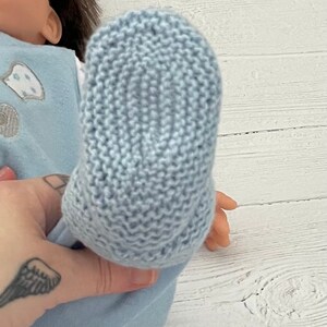 Light Blue Knitted Baby Booties, Newborn Essentials, New Baby Boy Gift ...