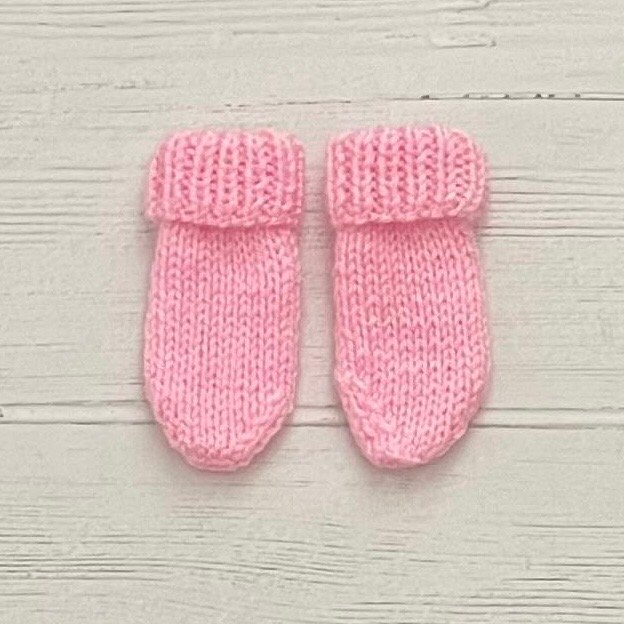 Pink Knitted Baby Hat and Mittens Set-newborn or 0-3 Months - Etsy