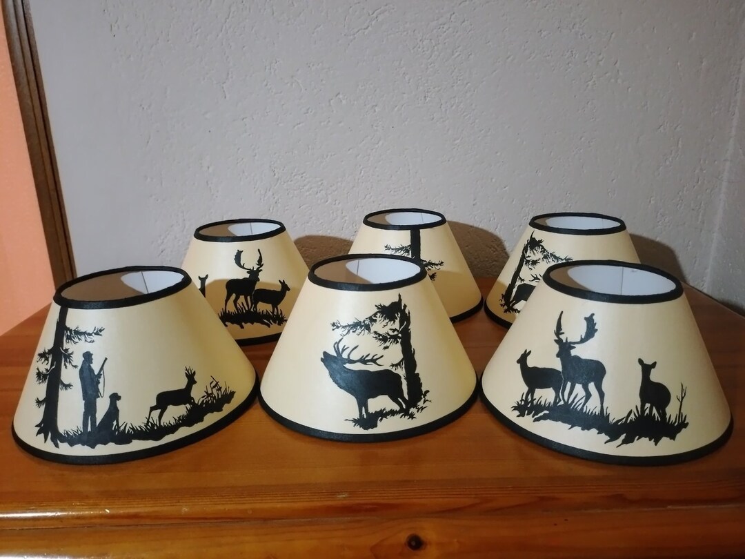 Cone Cream Fabric Lampshade With HUNTING Scenes E27 E26 - Etsy